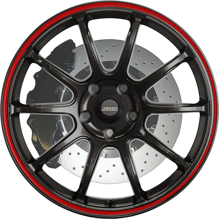Laguna Seca Gloss Black Red Lip SSW Performance Wheels From $189 | SSW ...