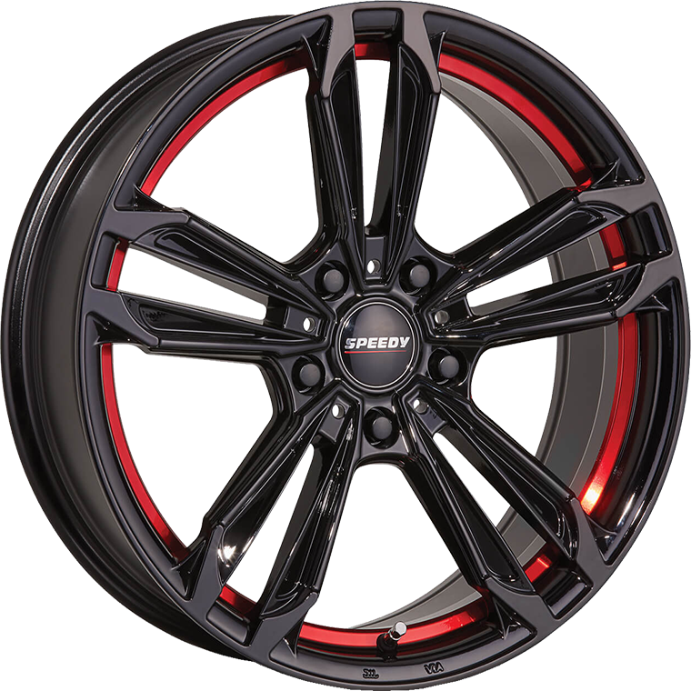 Redback Piano Black/Red Undercut Speedy Wheels From $249 | Speedy ...