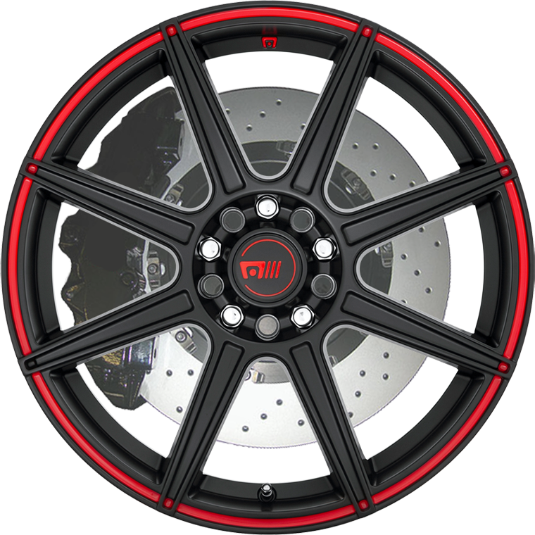 MR142 CS8 Satin Black Red Stripe Motegi Racing Wheels From $205 ...